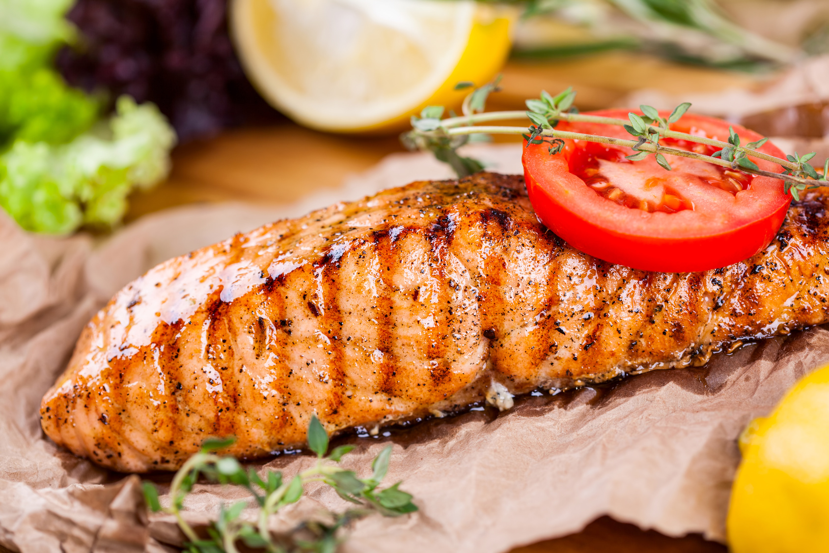 Grilled salmon | Halal Buffet Catering Singapore
